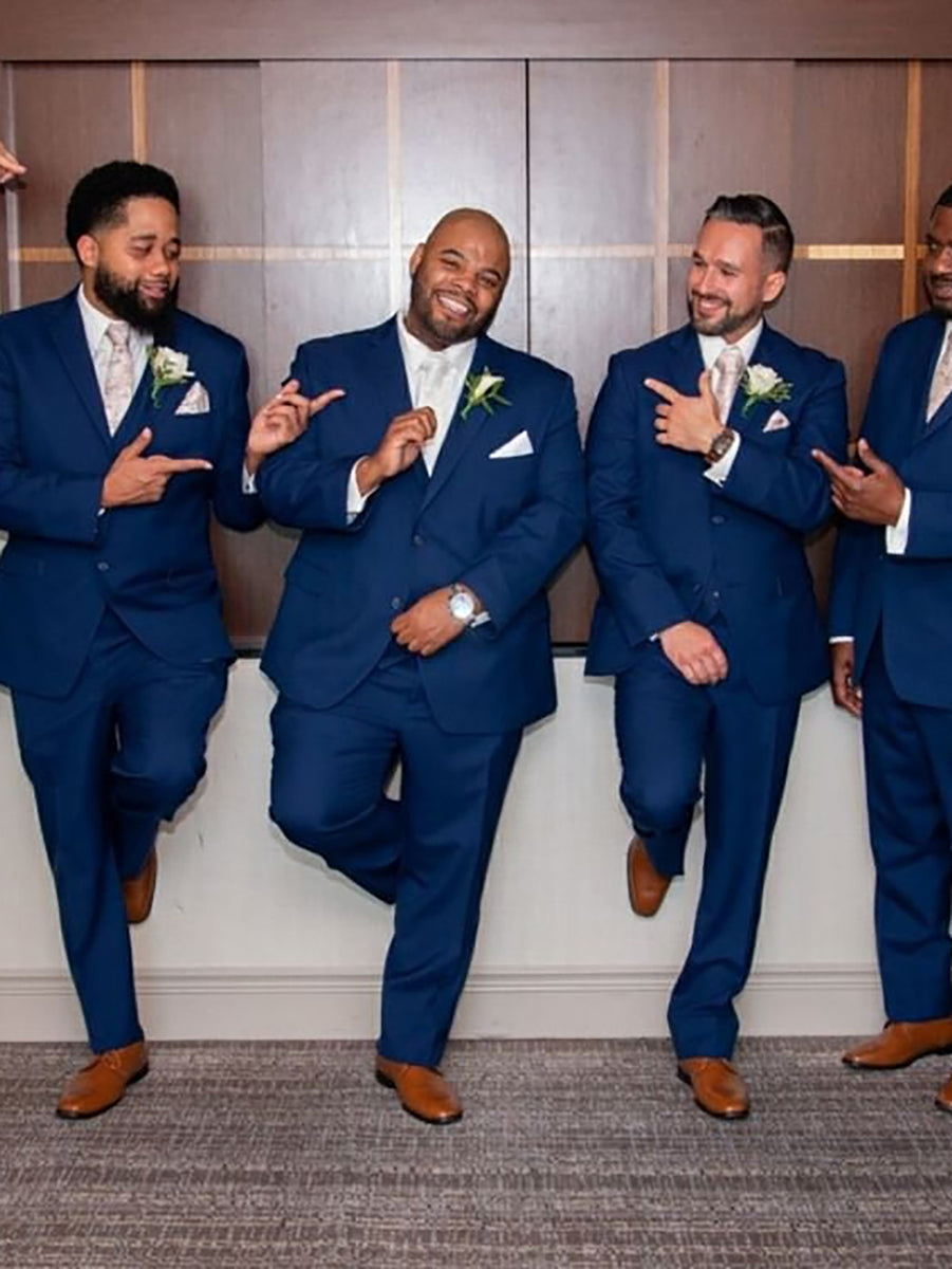 Dressself Women Navy Groomsmen Suits Notched Lapel Single Breasted ...