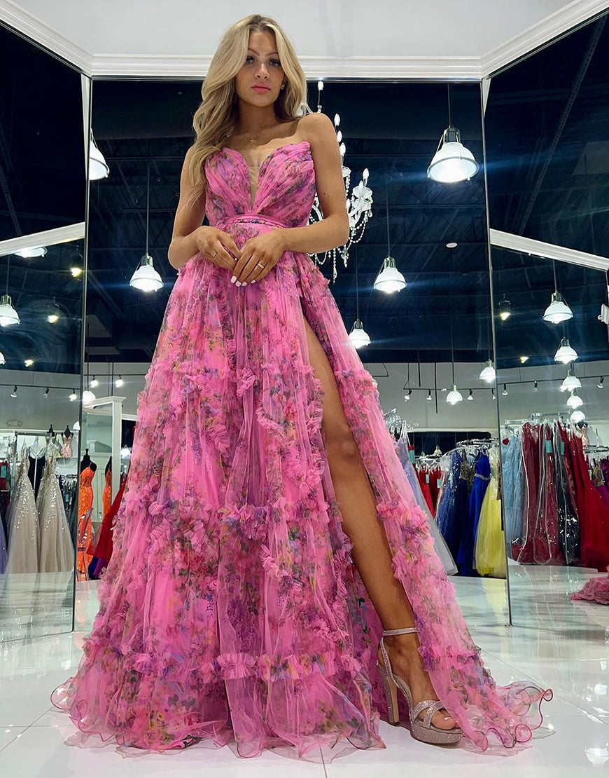 Dressself Women Fuchsia Sweetheart Off The Shoulder A-Line Prom Dress ...